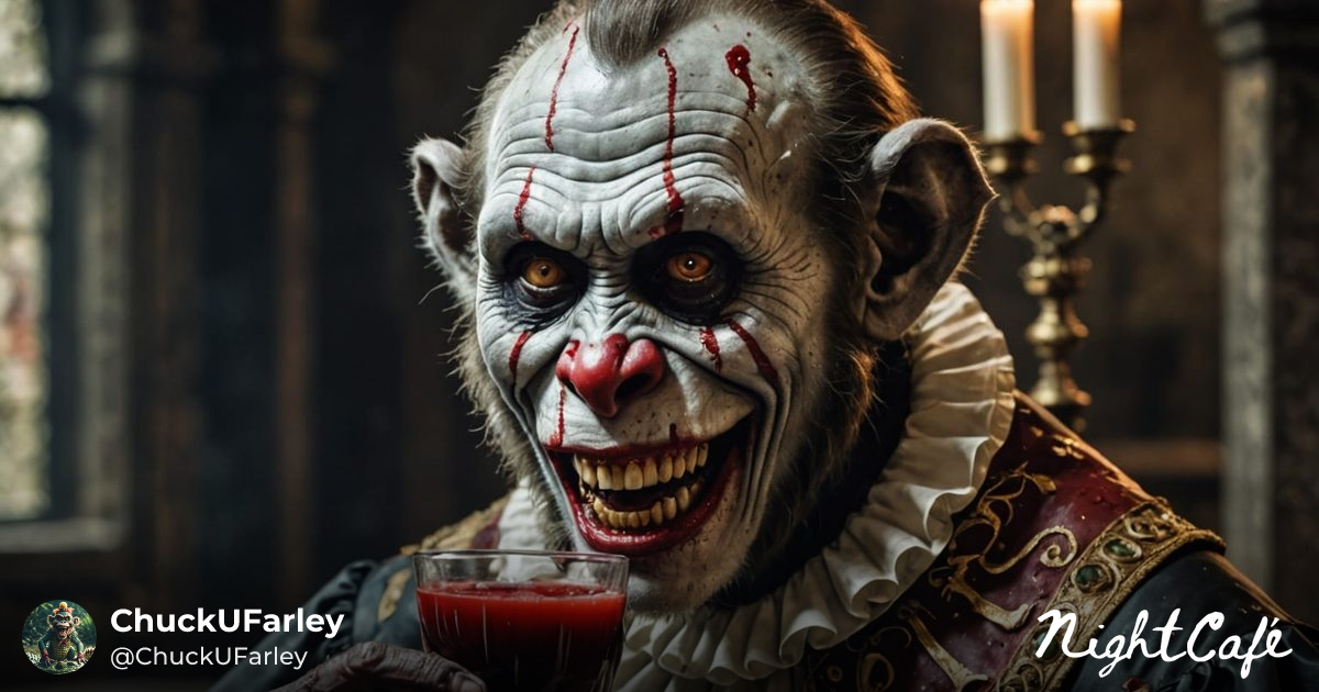 Macabre Clown Priest Consumed by Dark Fantasy - AI Art