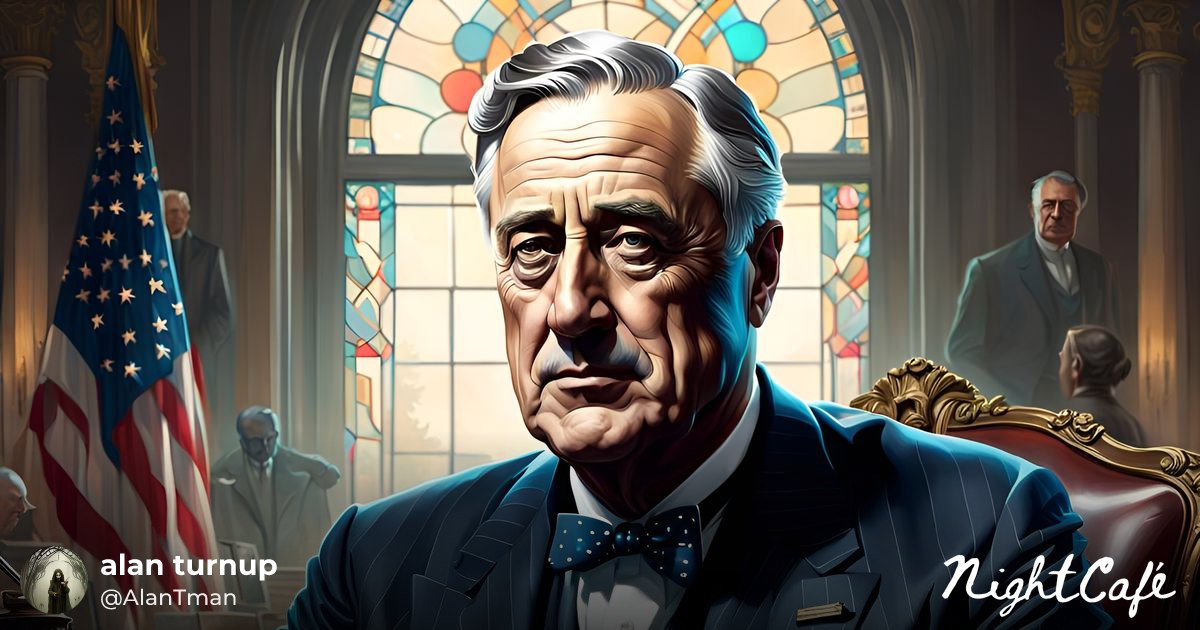 Franklin D Roosevelt - Detailed Portrait of Franklin D. Roos...
