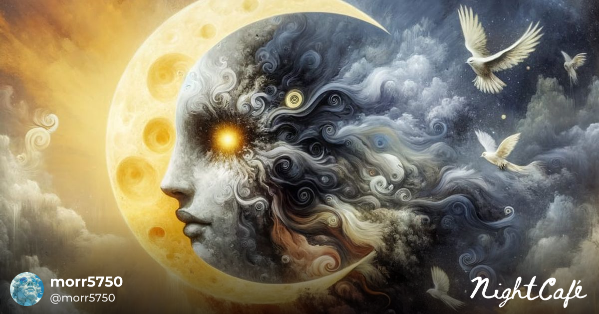 Sun and Moon - Celestial Fusion: Moon Reveals Sun in Impress...