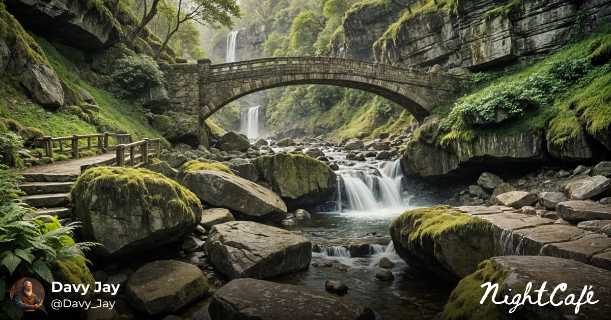 in the gorge - Rustic Stone Bridge in Serene Forest Gorge