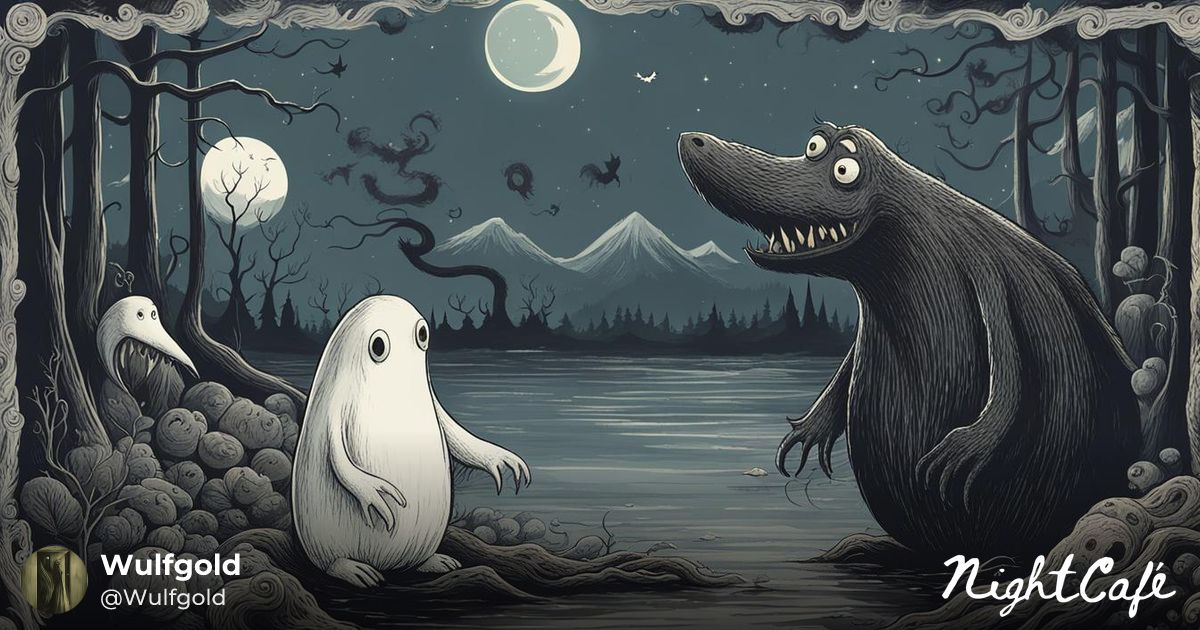 Groke and Moomins: Gothic Lovecraftian Horror - AI Art