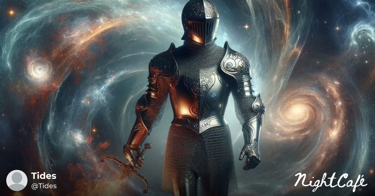 Asian Knight Steps into Infinity with Flaming Swor... - AI Art