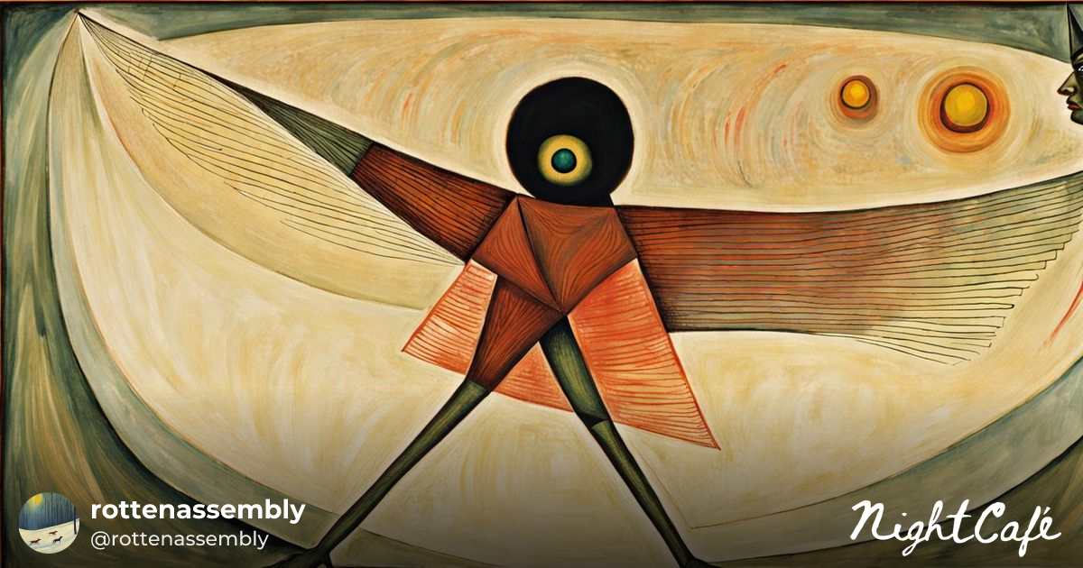 Cyclops Witch Flying in Darkness: Surrealist Impre... - AI Art