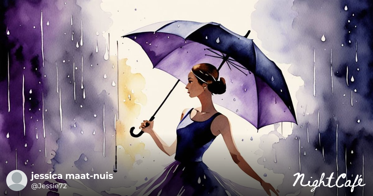 girl with umbrella - Elegant Ballerina Dancing in the Rain