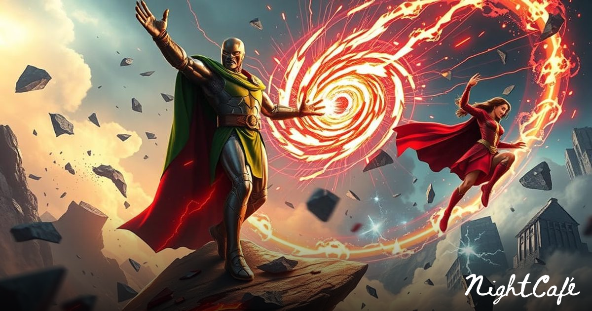 Epic Marvel Battle Scene: Doctor Doom vs United He... - AI Art