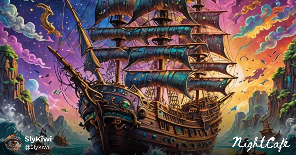 Ahoy! - Psychedelic Pirate Ship Emerges from Storybook