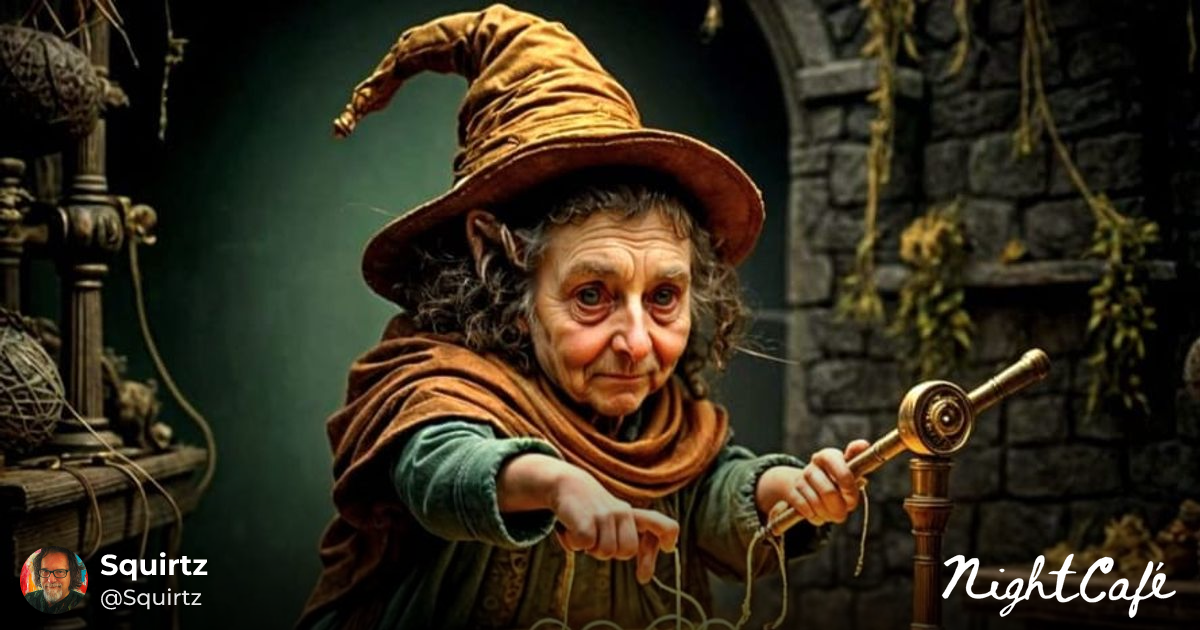 Viewmaster Image of Rumpelstiltskin Spinning Straw into Gold