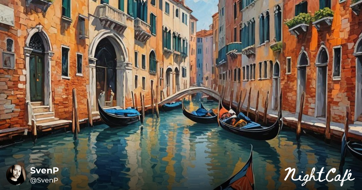 Venice Gondolas in Expressionist Neo-Impressionism... - AI Art