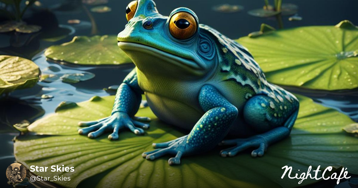 Frog - Fantastical Frogs Chilling on Lily Pad