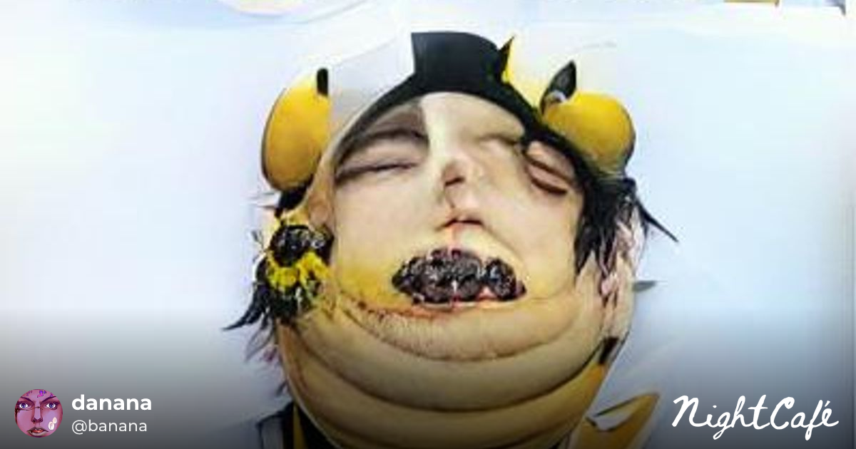 he looks like he eated a bees - Humorous Image of Person Who...