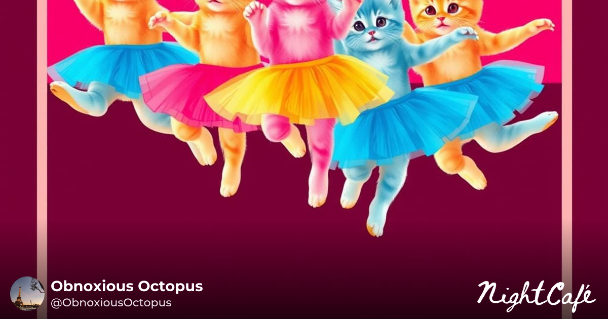 Ballet Kittens - Kittens in Tutus Leaping in Bauhaus Style