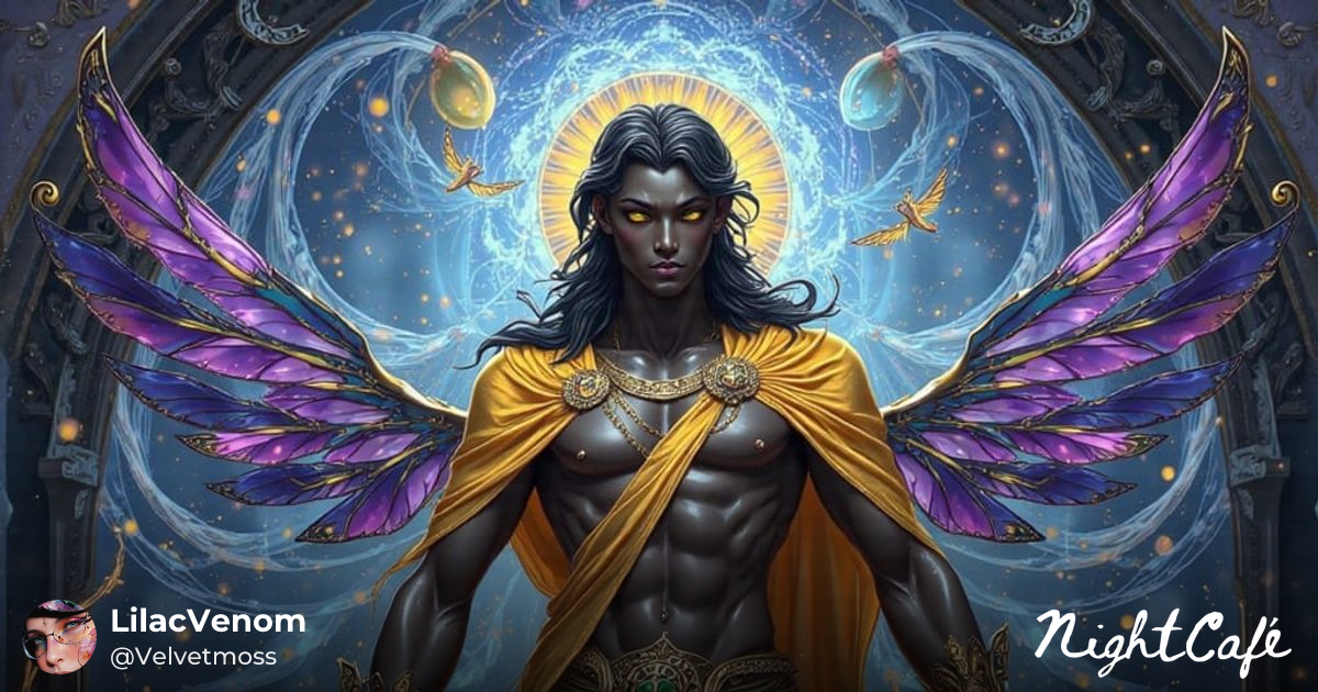 Ebony God in Opulent Golden Robes - AI Art