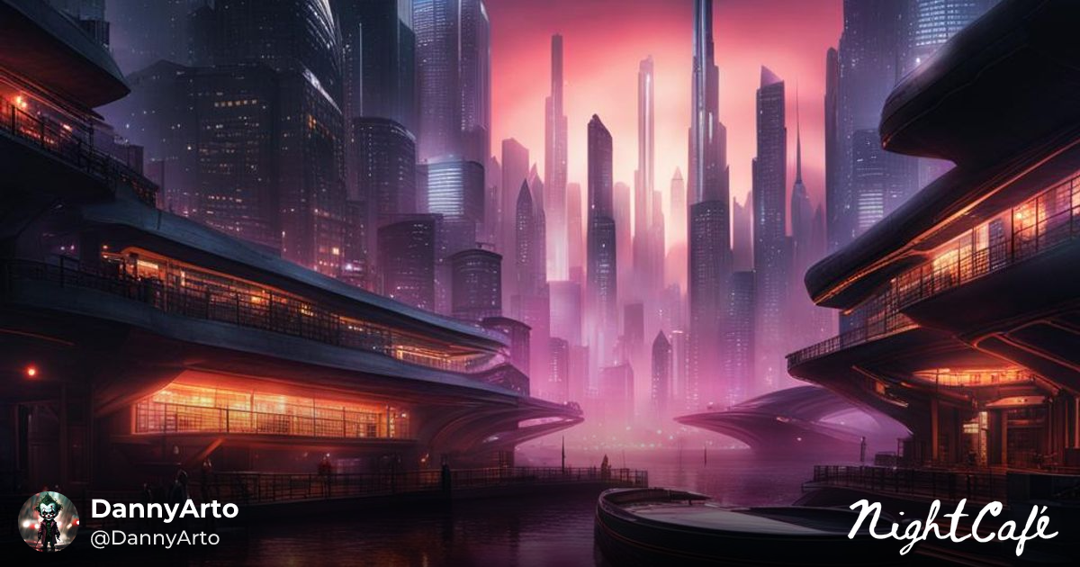 Dark world - Dreamy Ultramodern Cityscape in Darkness