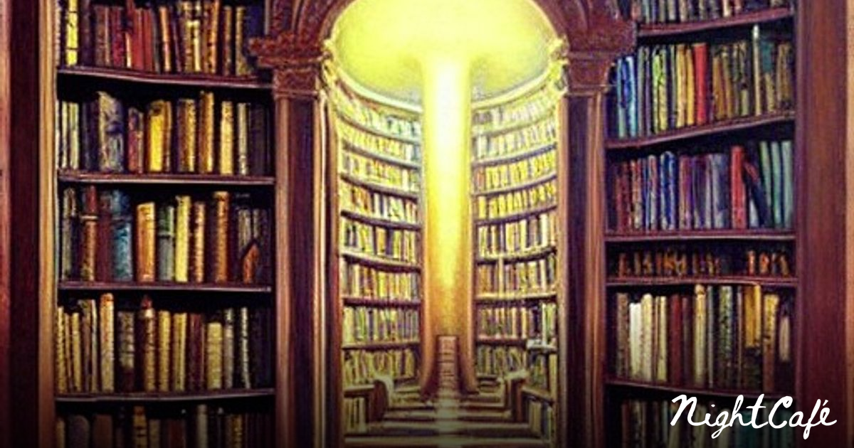Infinite library - Vast Infinite Library in Oil Painting St...