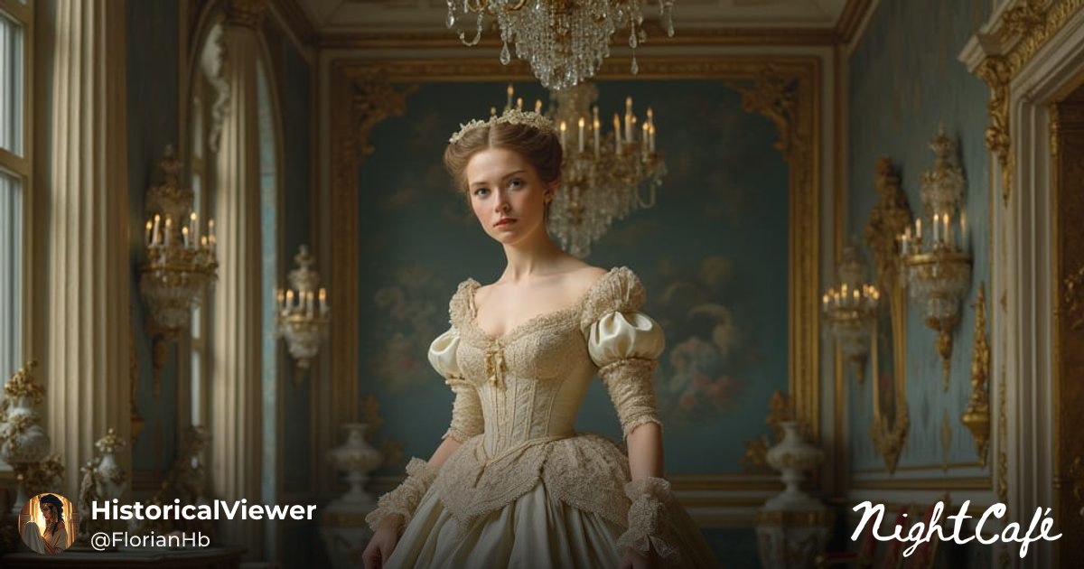 Rokoko-Dame standing confrontational in palace