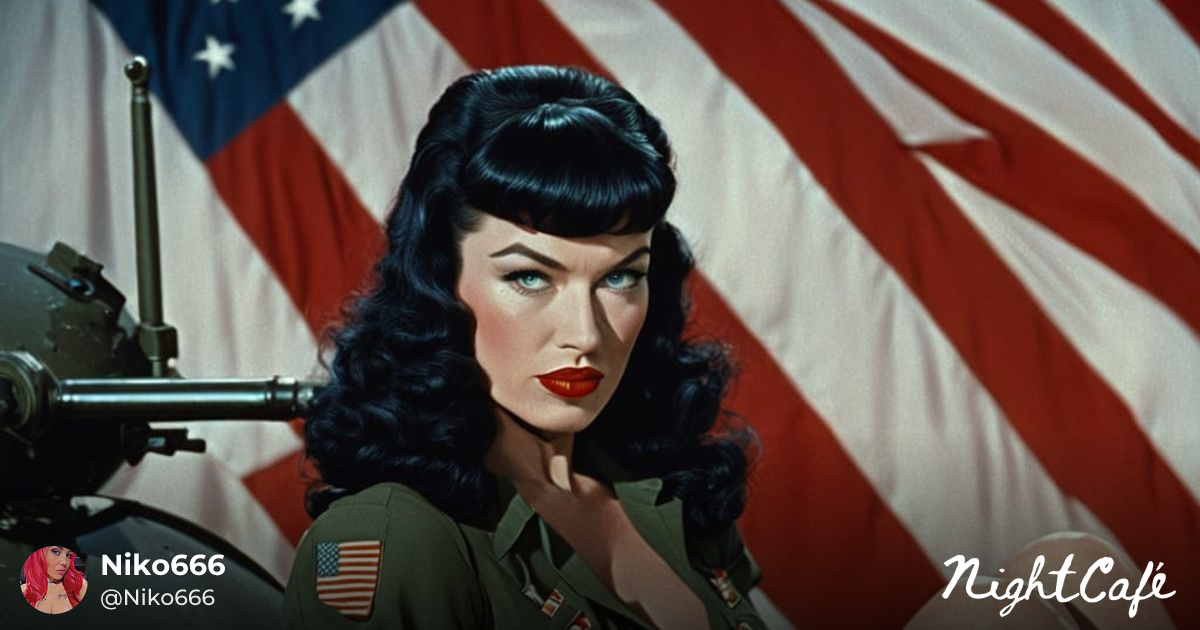 Vintage 1940’s military advertisement poster featuring Bettie Page the ...