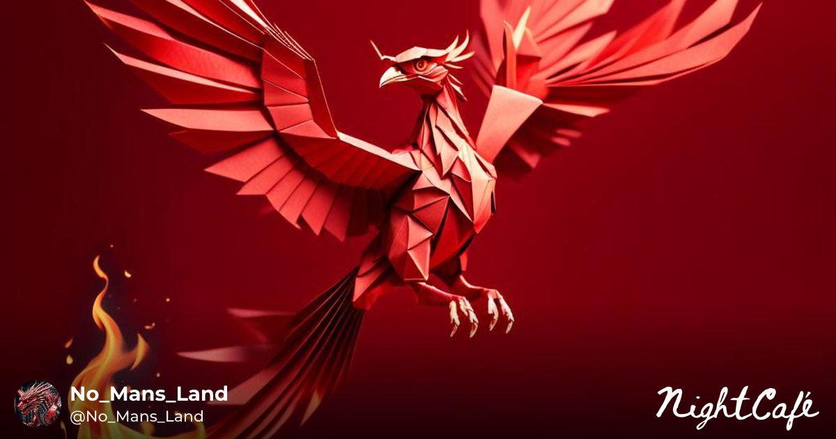 Phoenix - Fiery Red Phoenix Origami Papercraft