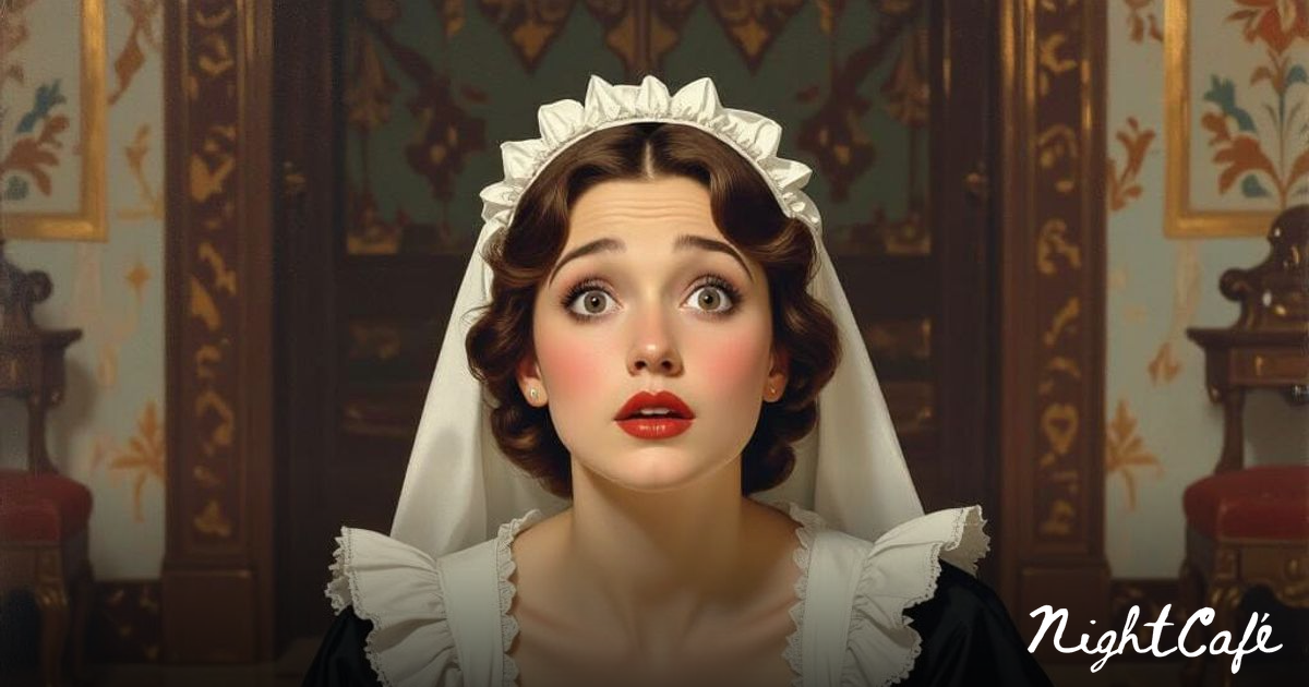 Fainting Maid in Palace, Art Nouveau Style - AI Art