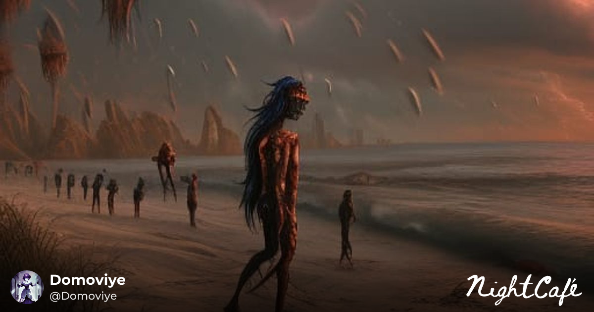 Aliens and Zombies at the Beach - Zombie on a Beach in Detai...