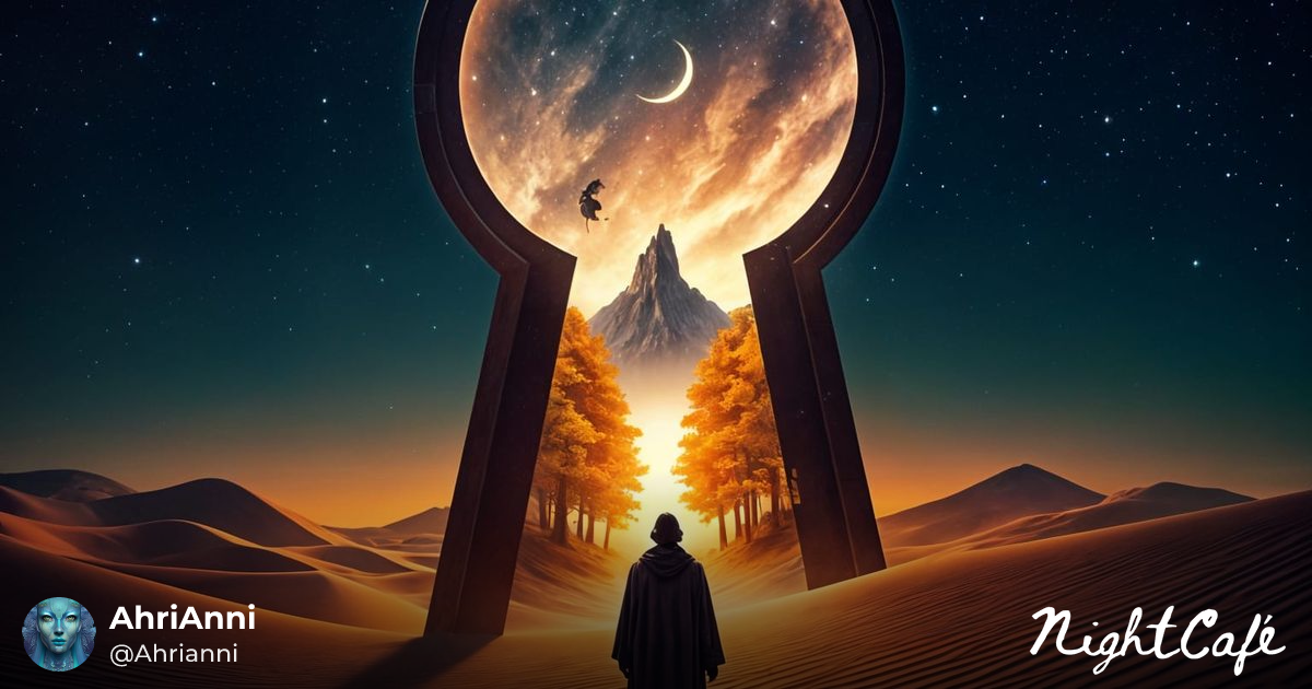 Keyhole portal - Wizard Gazing at Keyhole Portal to Autumn ...