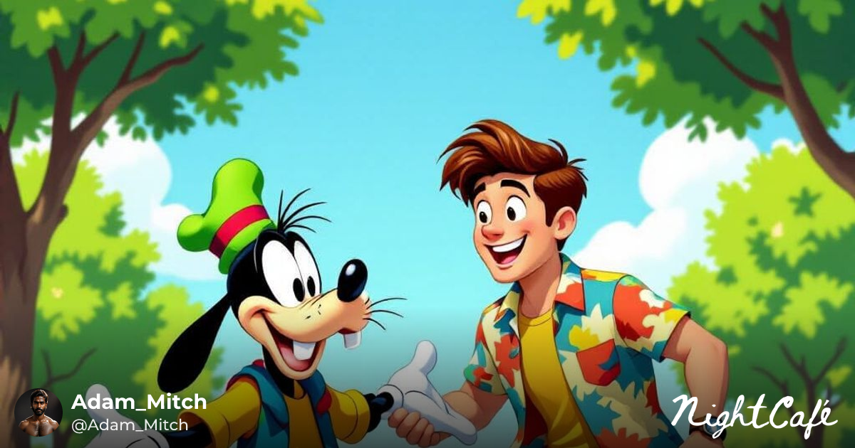 Goofy and Handsome Pal in Sunny Park