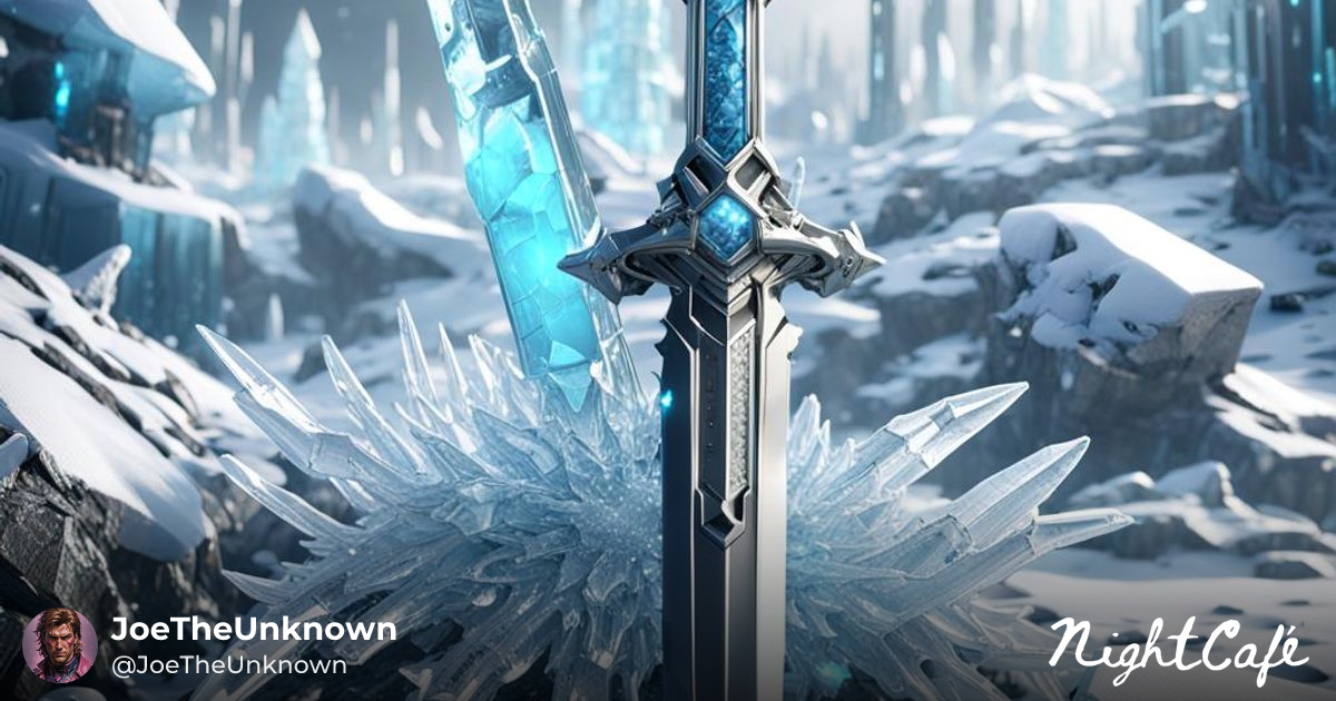 a dagger made of ice - Iced Dagger with Intricate Sci-Fi Mec...