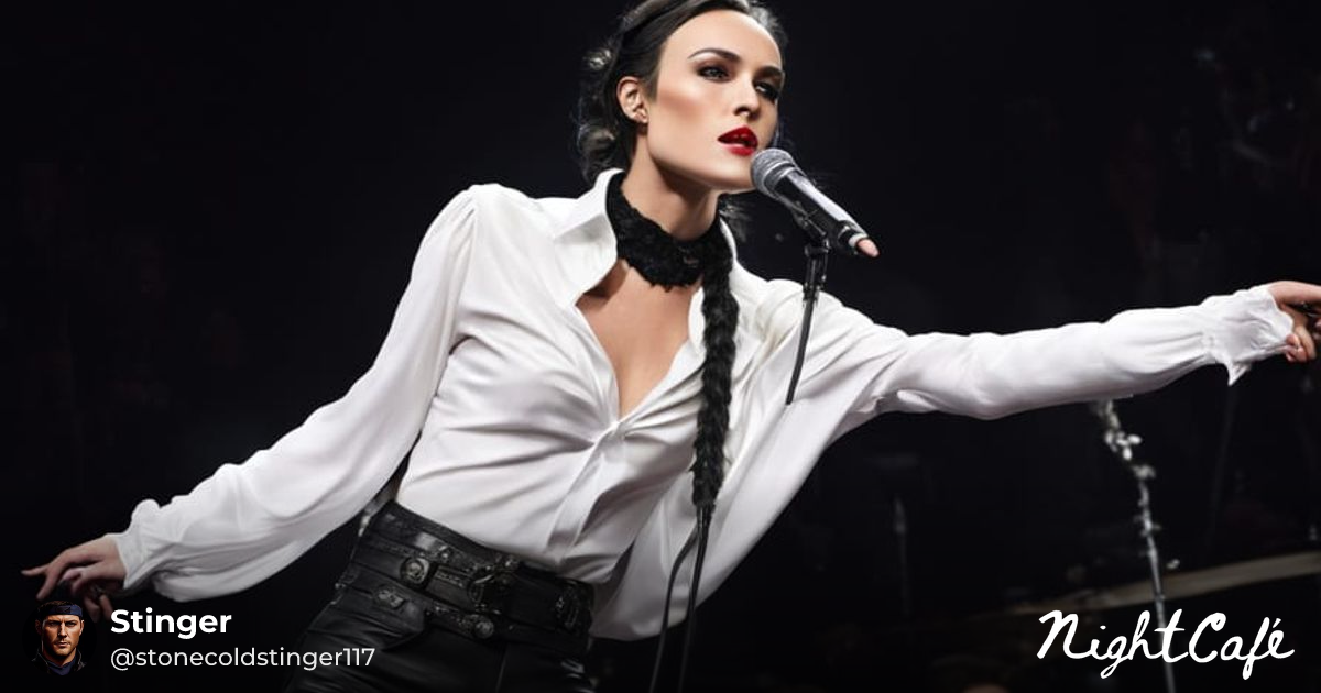 Sultry Rockstar Pop Singer on Stage - AI Art