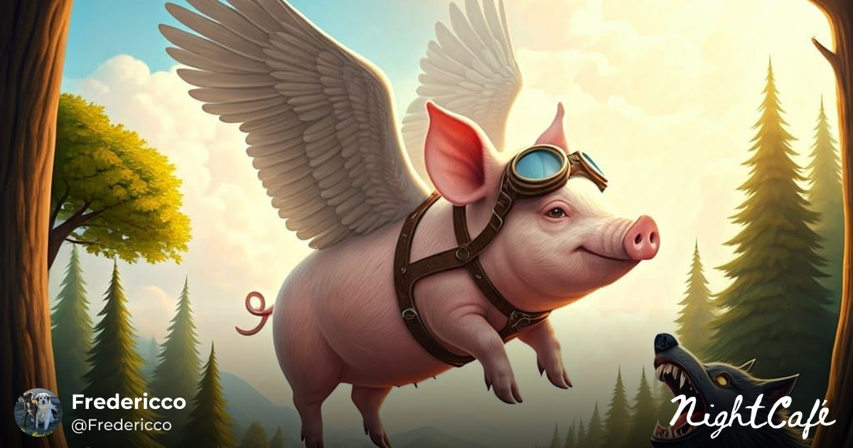 If pigs could fly - Majestic Pig Takes Flight in Whimsical L...