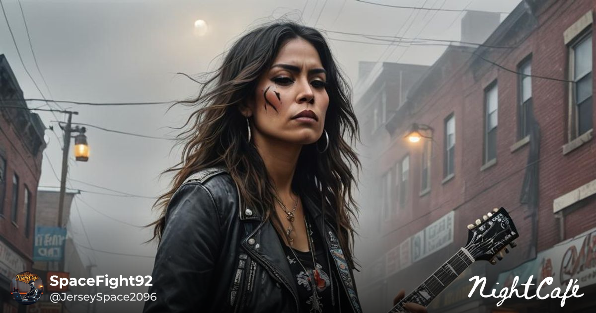 A Mexican woman rocker stands amidst a misty and somber northern New ...