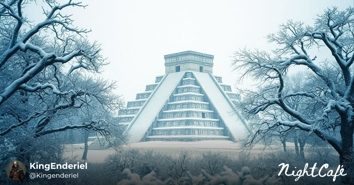 Chichen itza sotto la neve - Chichen Itza Pyramid Under Ice,...