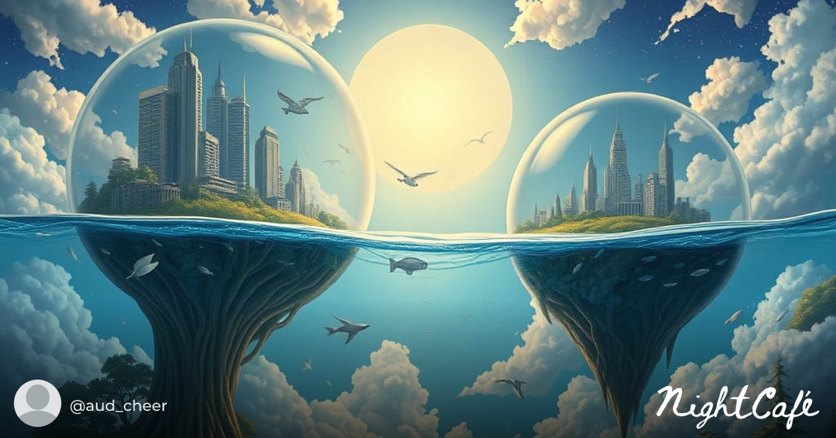 Surreal Floating Oceans Landscape in Magical Reali... - AI Art