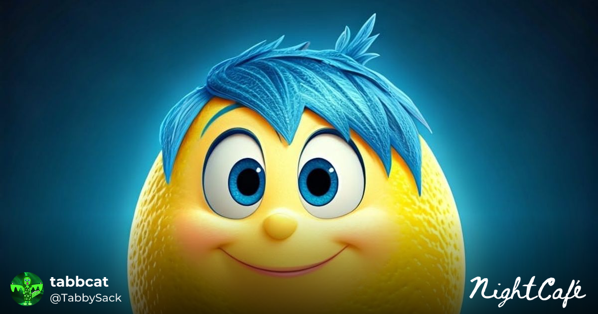 Joy from inside out as a lemon - Joyful Lemon: Pixar-Style 3...
