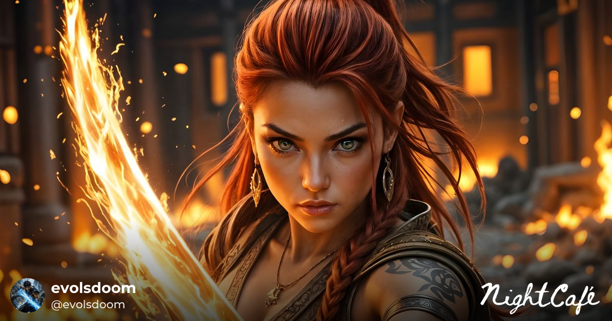 Red Hot? - Fierce Warrior Princess Wielding Fiery Daggers