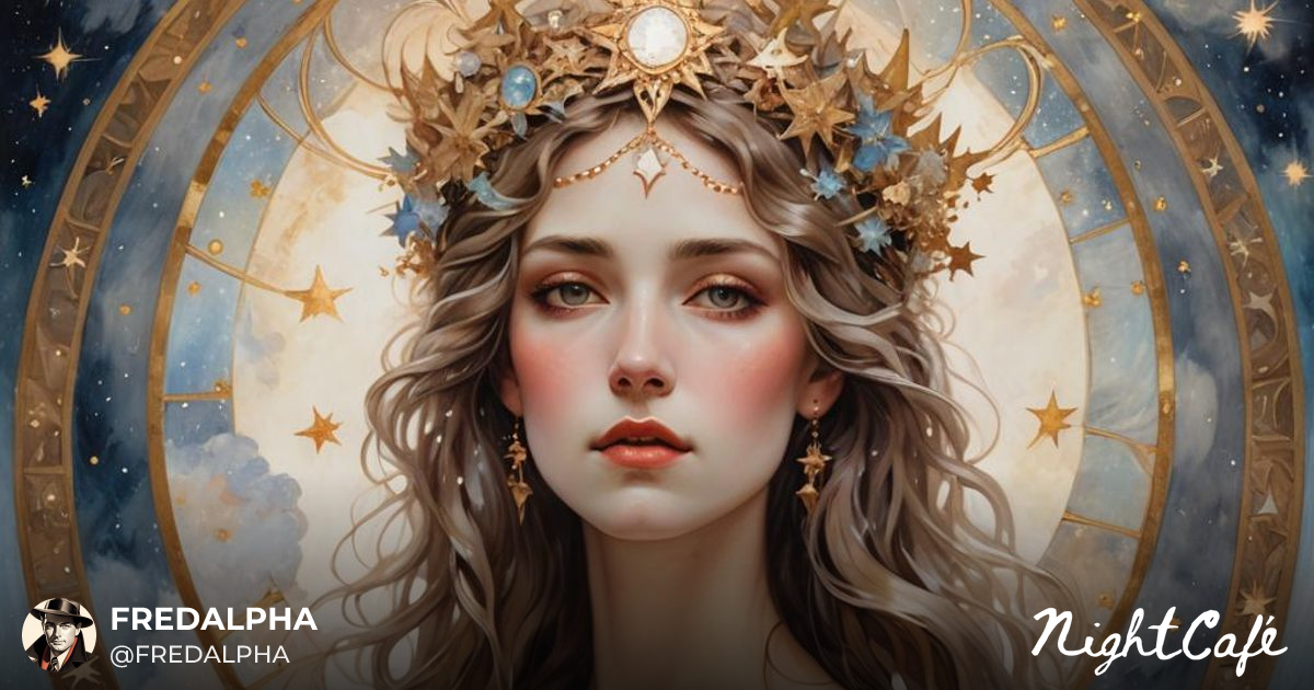 Portrait of a celestial... - Celestial Woman Portrait in Art...