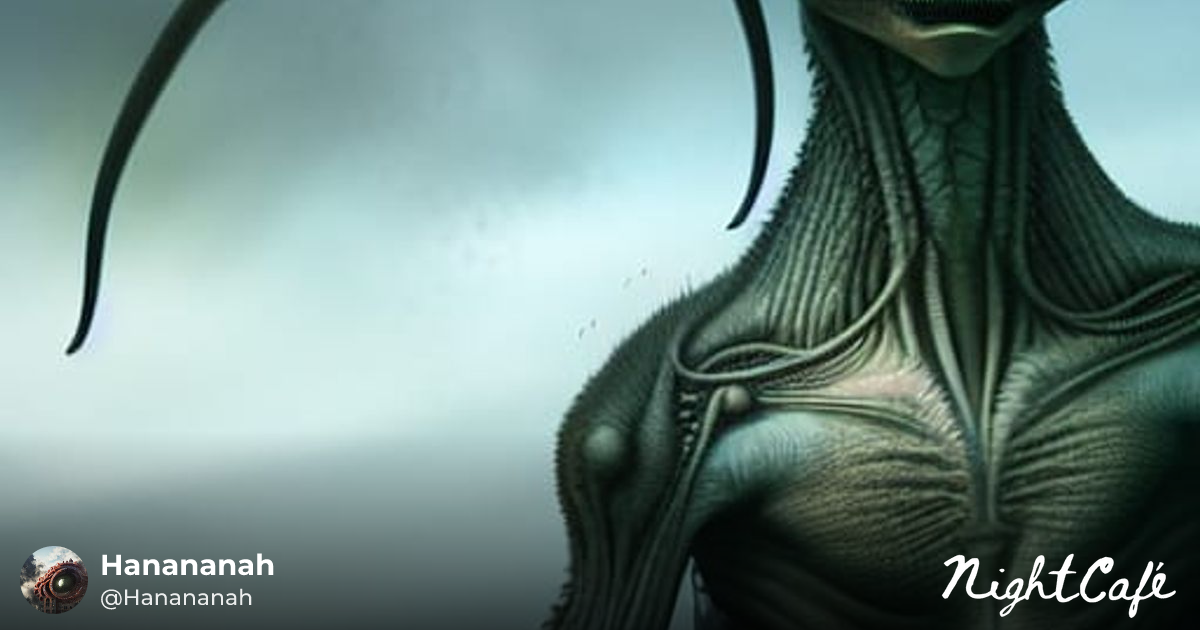 Dramatic Alien Creature in Digital Matte Painting - AI Art