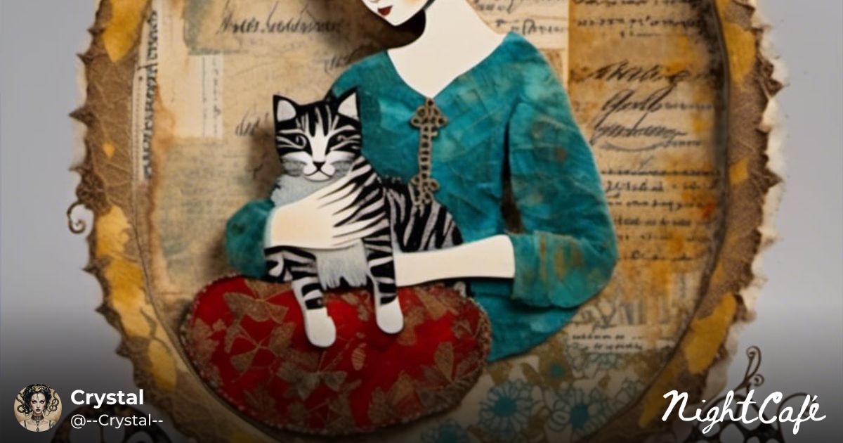 Framed Mixed Media - Whimsical Mixed Media Collage of Girl ...