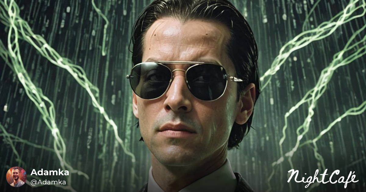 A human-dog-creature fusion with Mr. Smith of Matrix, sunglasses ...