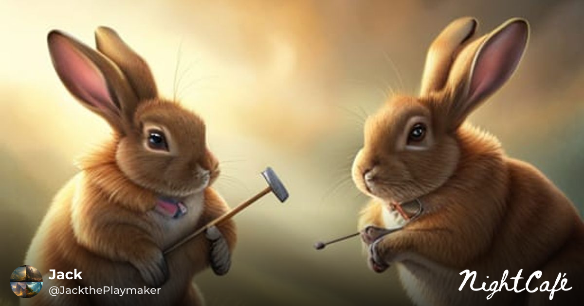 Off to work - Rabbits Building a House: Hyperrealistic Conc...