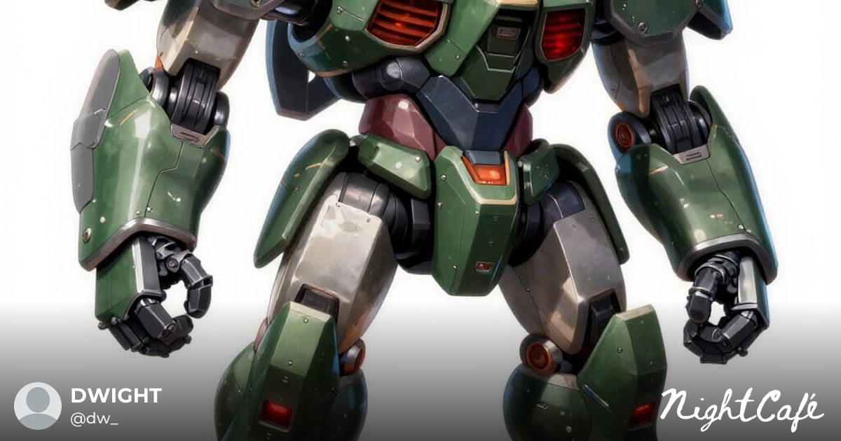 Grave Howl Mech: Gunmetal and Green Tank Variant - AI Art