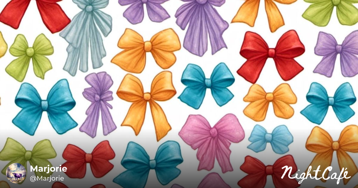 storybook illustration of ribbon bows collection m... - AI Art