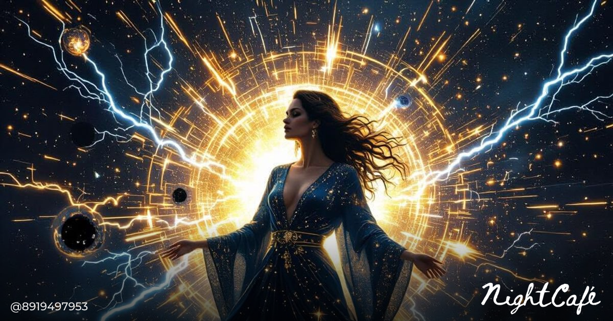 Quantum Woman Exploding with Cosmic Chaos: Digital... - AI Art