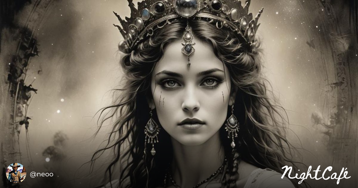 Galactic Bohemian Princess Portrait in Pop Art Sty... - AI Art