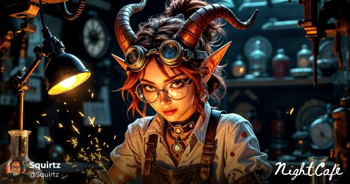 Tiefling Tonking in her Tinker Shop