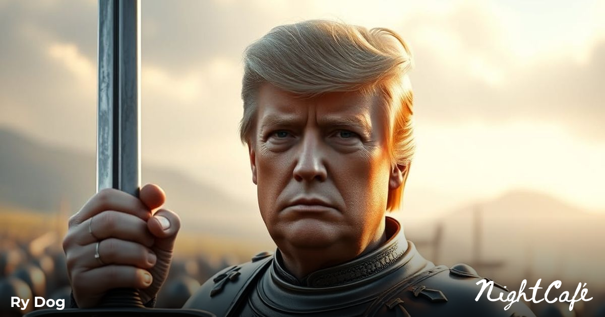 Trump knight - Trump Knight in Hyper-Realistic 3D Armor