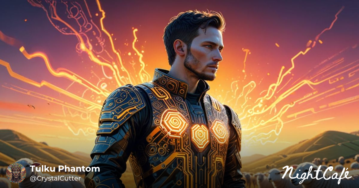 "Android Shepherd with his flock of 'Android Sheep" #12