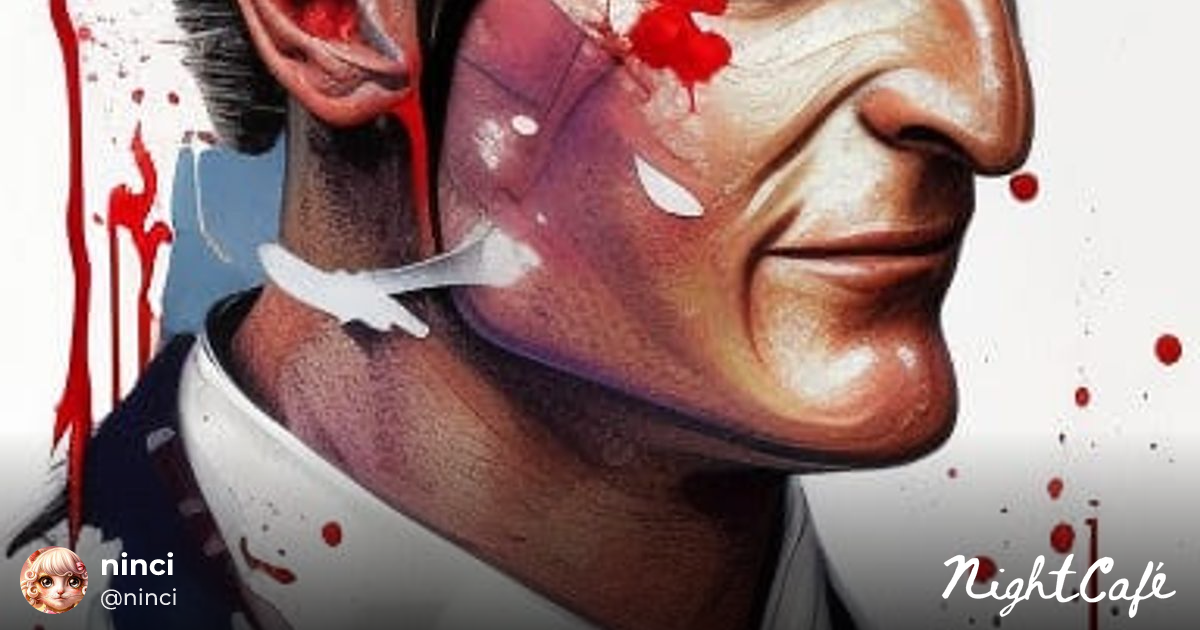 Smirk - Terrifying Smirk of Patrick Bateman: Horror Portrait