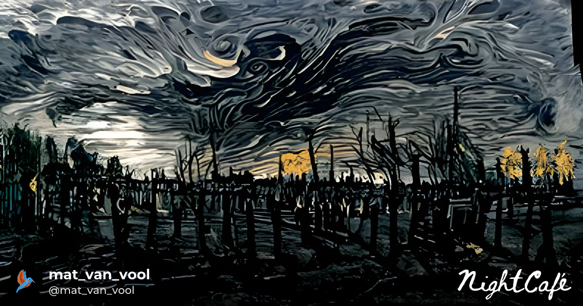 Ominous Landscape as Post-Impressionist Painting - AI Art