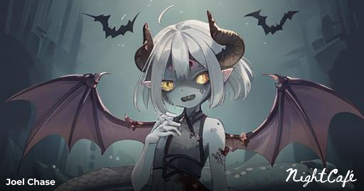 The Chimera Queen - Anime Zombie Chimera Queen in Flight