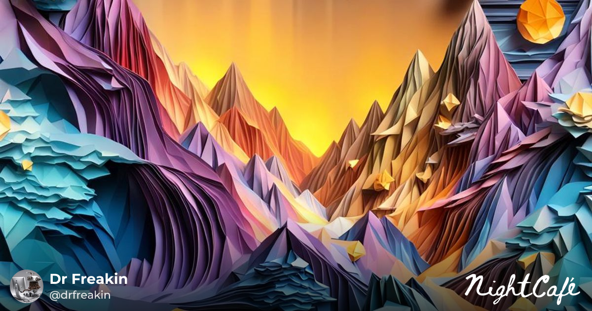 Hand Made Planet - Cosmic Waterfall in Origami Papercraft St...