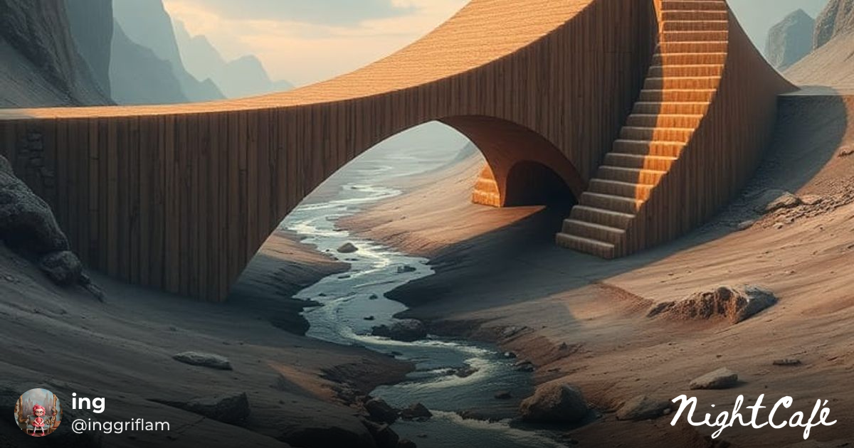 Folded-Wood Bridge Under Entropic Algorithm Alien Sky
